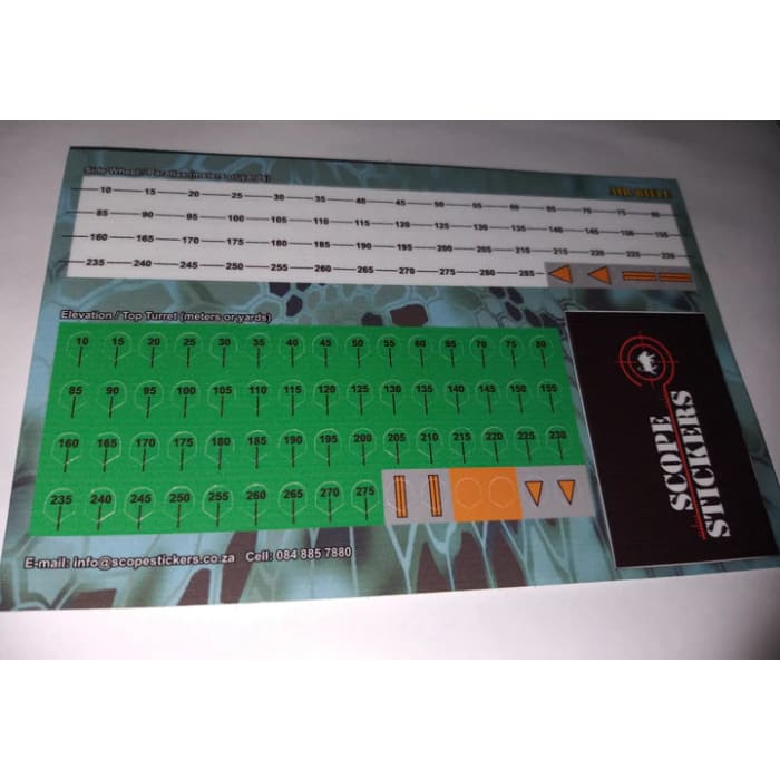 Air Rifle Scope Turret Labels 275 Yards – Pellet-Guns.com